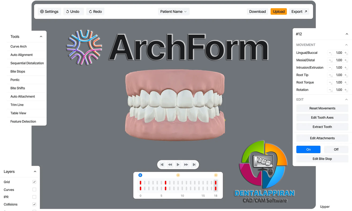 ArchForm: نرم‌افزار طراحی درمان ارتودنسی پیشرفته و آسان - دنتال اپ ایران